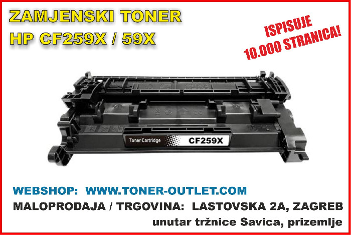 Toner HP CF259X / CF-259X / 59X toner-cartridge-boja BLACK, zamjenski